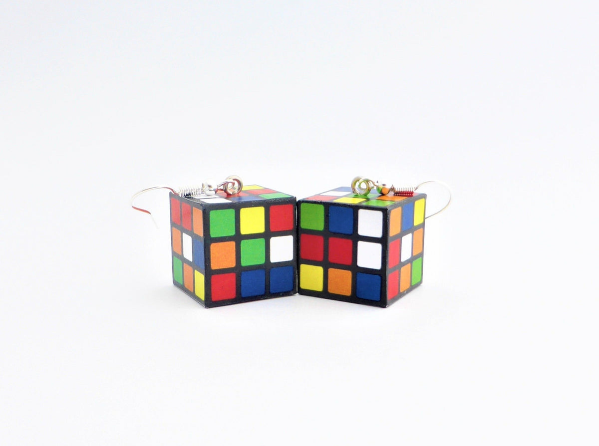 Rubiks Cube earrings – Cheeky Little Monkeys Jewellery
